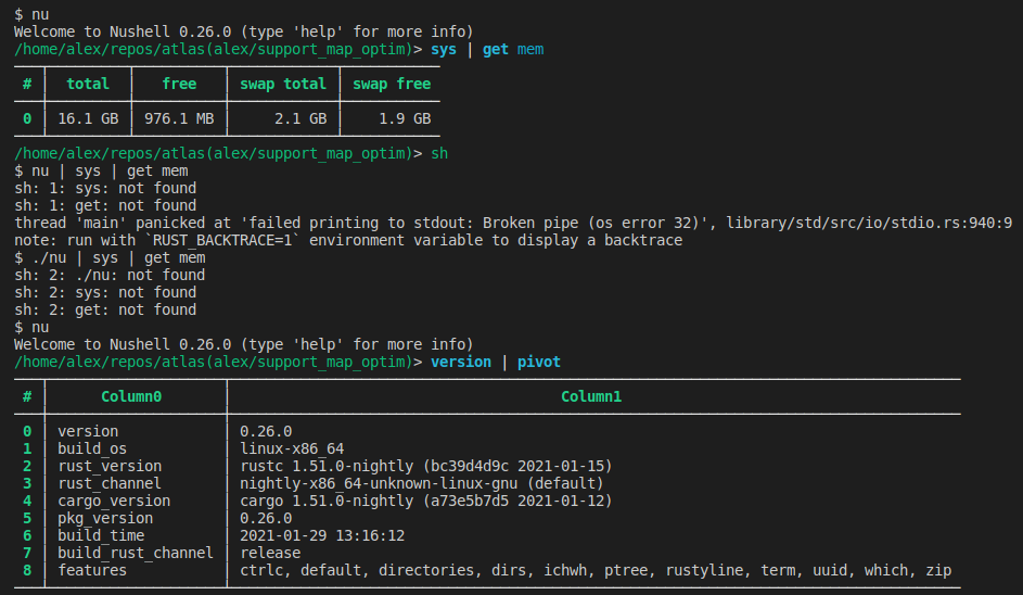 Nu panics when called from another shell · Issue #2989 · nushell/nushell · GitHub