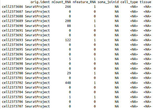 [r] `to_seurat()` leaves obs metadata empty · Issue #1170 · single-cell-data/TileDB-SOMA · GitHub