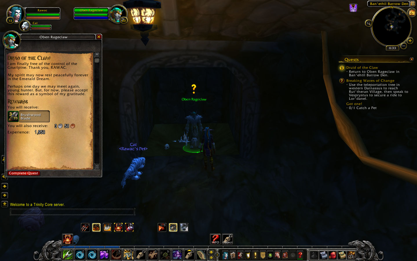 DB/Quest: Druid of the Claw · Issue #21374 · TrinityCore/TrinityCore · GitHub