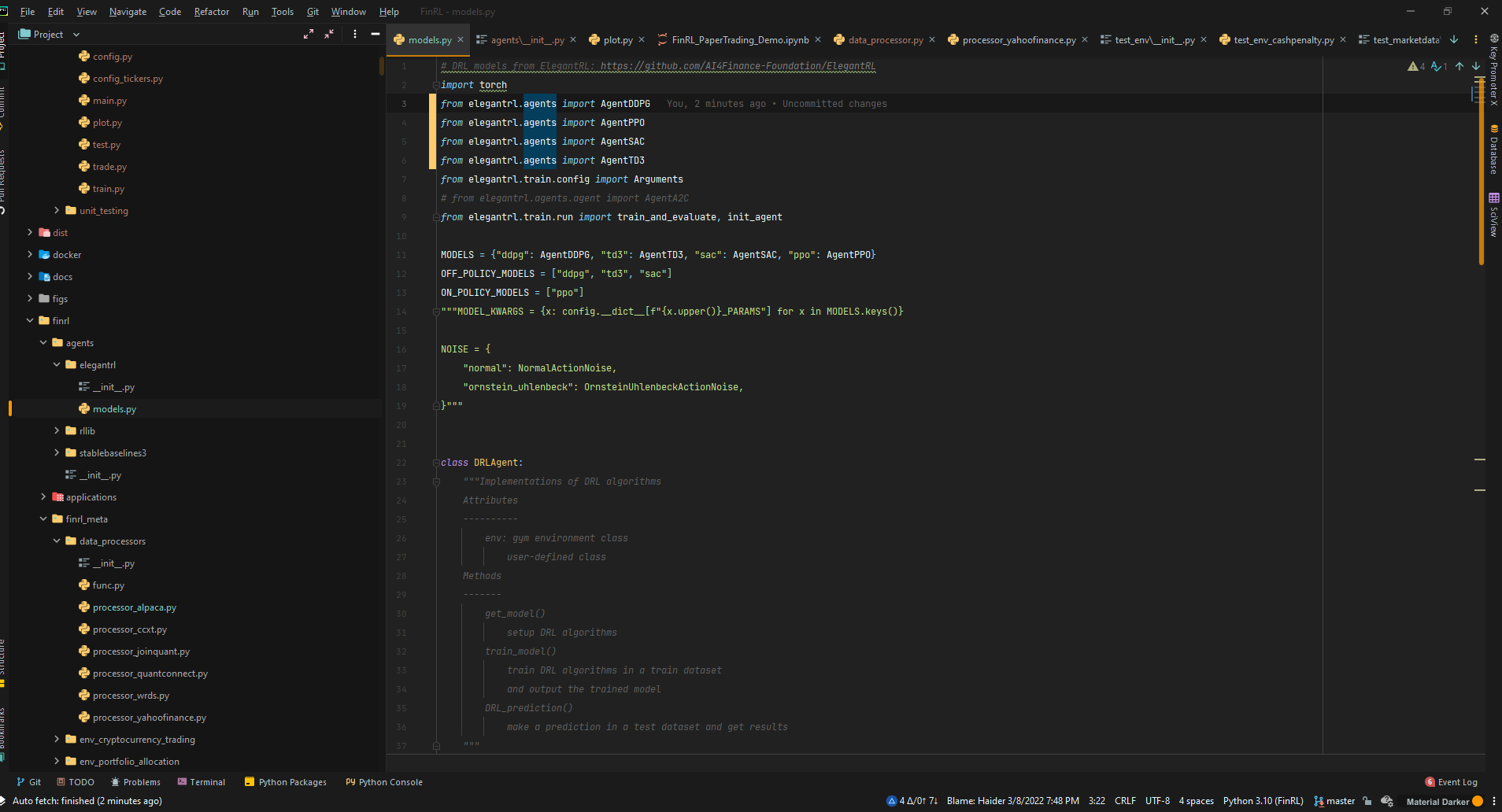 Importing agents throw Module not found error · Issue #549 · AI4Finance-Foundation/FinRL · GitHub