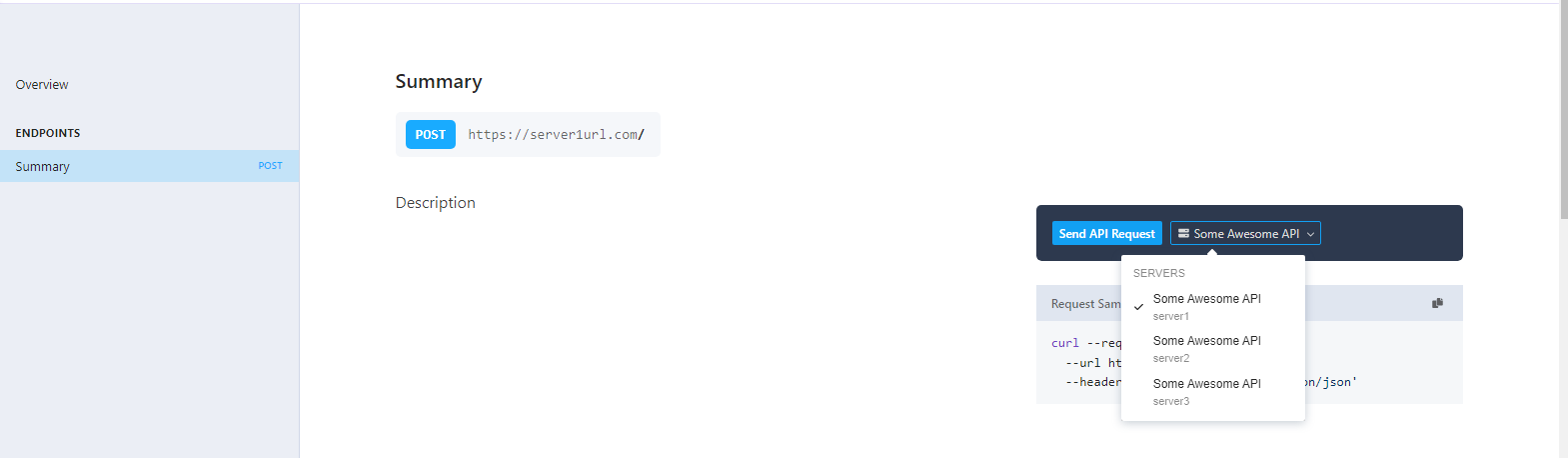 Servers Select menu displaying the API Description title instead of server in ReactJS · Issue ...