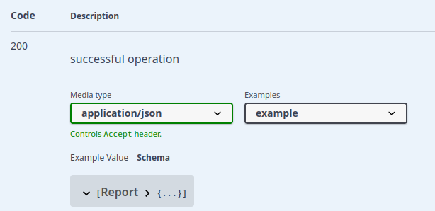 response example is always an array instead of dict with status code ...