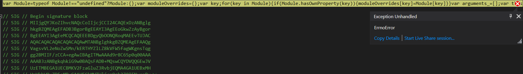 Webserver tries to serve /_framework5.0.xx.js and throws exception in a ...