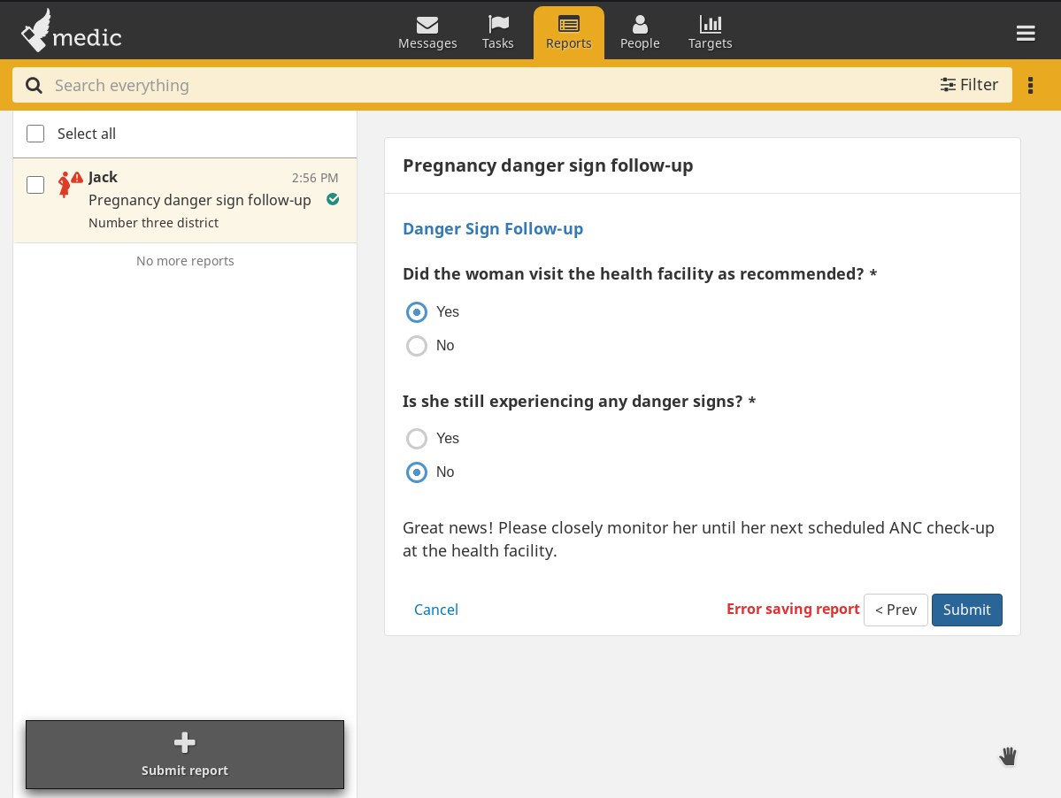 Form submission e2e test fails with "Error saving report" · Issue #8033 ...