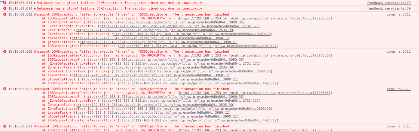 PouchDb `Failed to execute 'transaction' on 'IDBDatabase'` due to device inactivity · Issue ...