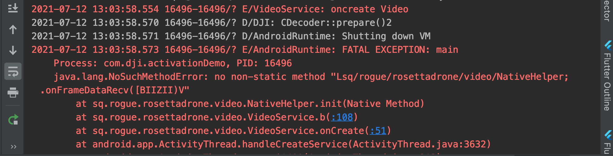 App Crash Phantom 4 need help · Issue #86 · RosettaDrone/rosettadrone · GitHub