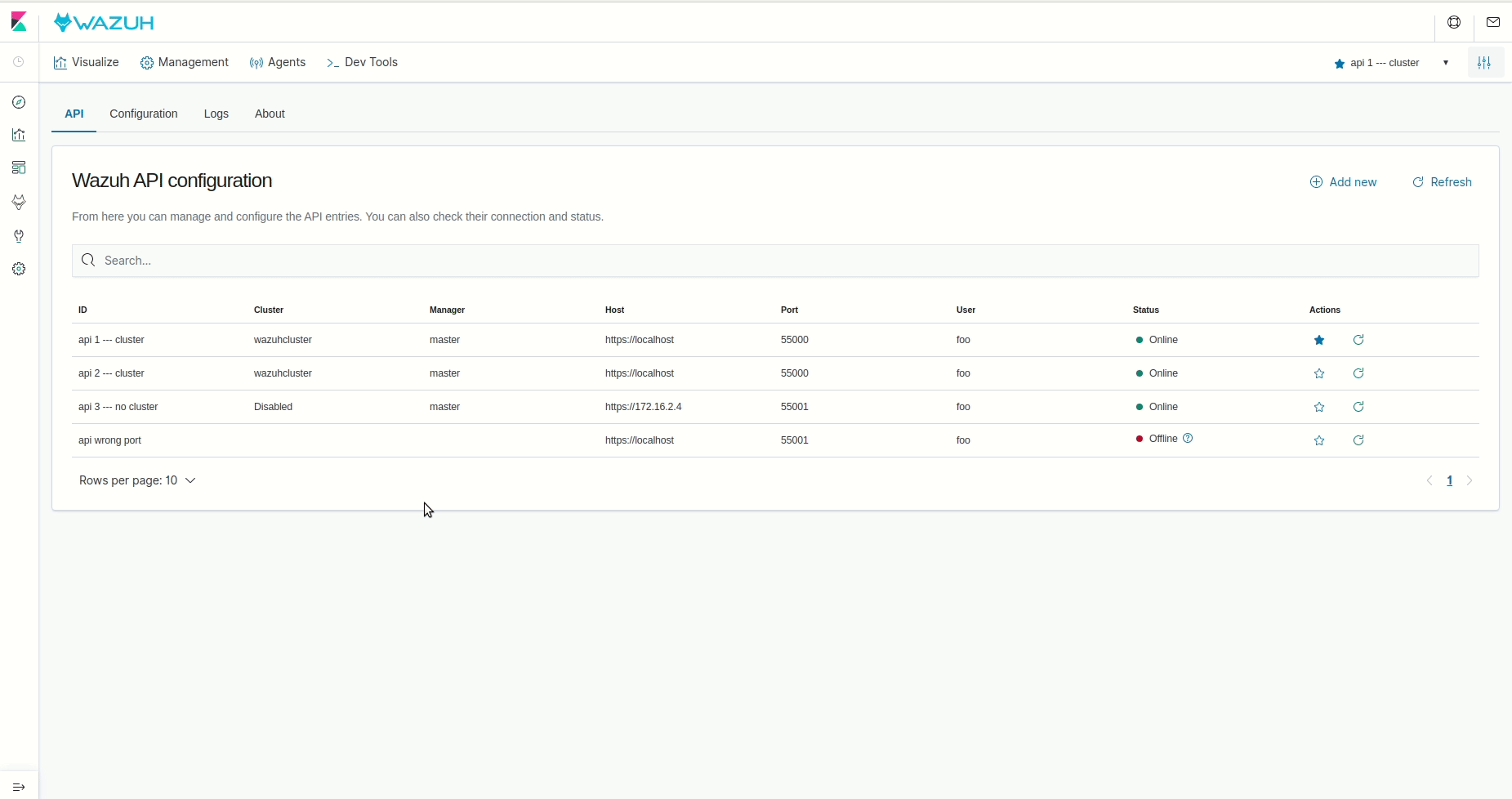 API selector from the navbar · Issue #2143 · wazuh/wazuh-dashboard-plugins · GitHub
