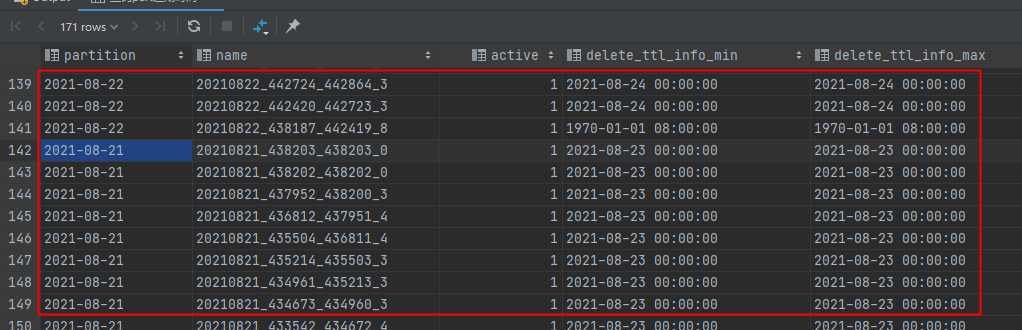 TTL Expired Rows in old partition is not deleted · Issue #27553 · ClickHouse/ClickHouse · GitHub