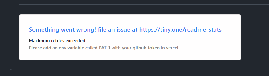 Card Doesnt Load Says Maximum Retries Exceeded · Issue 2231 · Anuraghazragithub Readme Stats 