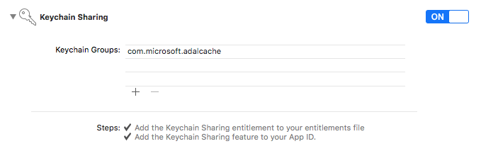 Keychain Group Error (errSecMissingEntitlement -34018) · Issue #281 · AzureAD/microsoft ...