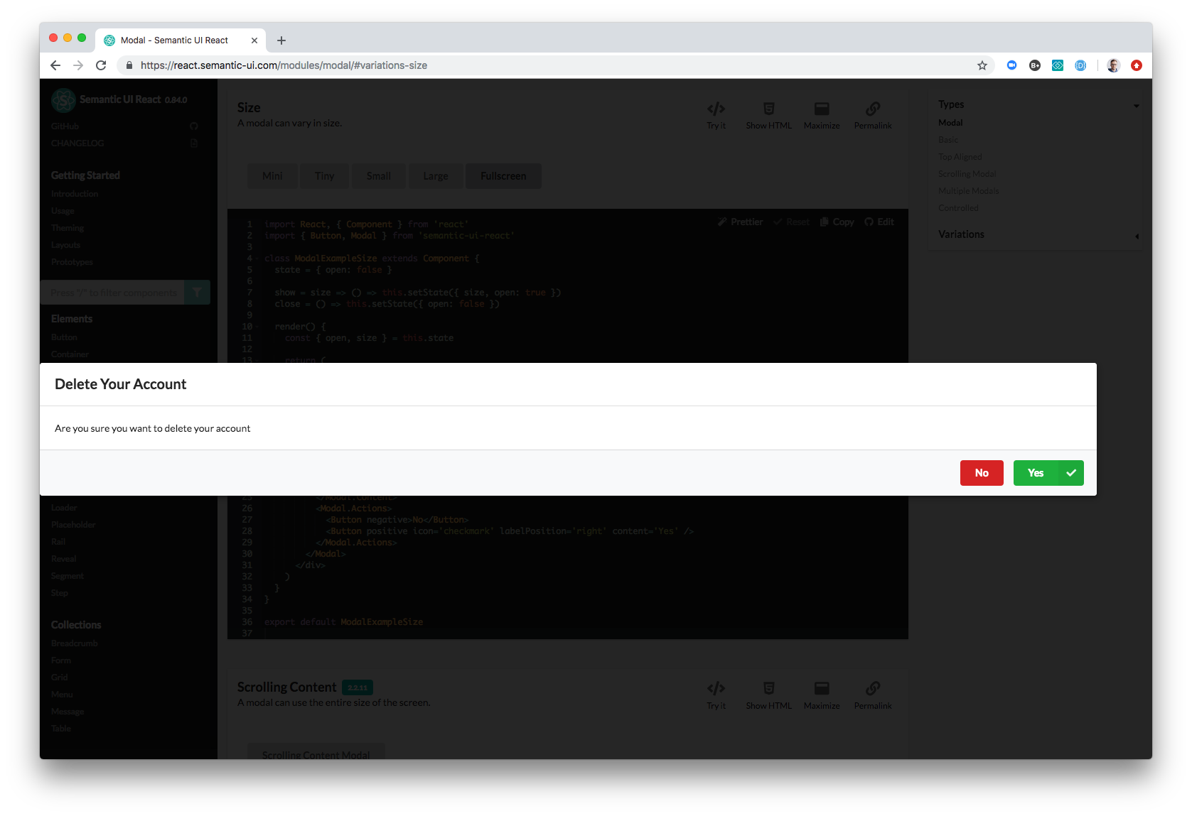 Modal Sizefullscreen Sticks To Left · Issue 3345 · Semantic Orgsemantic Ui React · Github