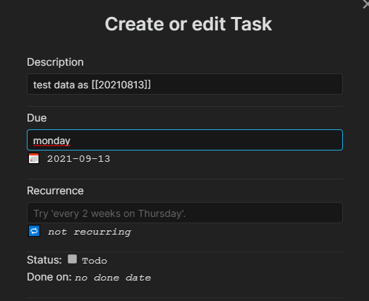 today+x days doesn't seem to compute properly. also 'monday' on tuesday selects next monday ...