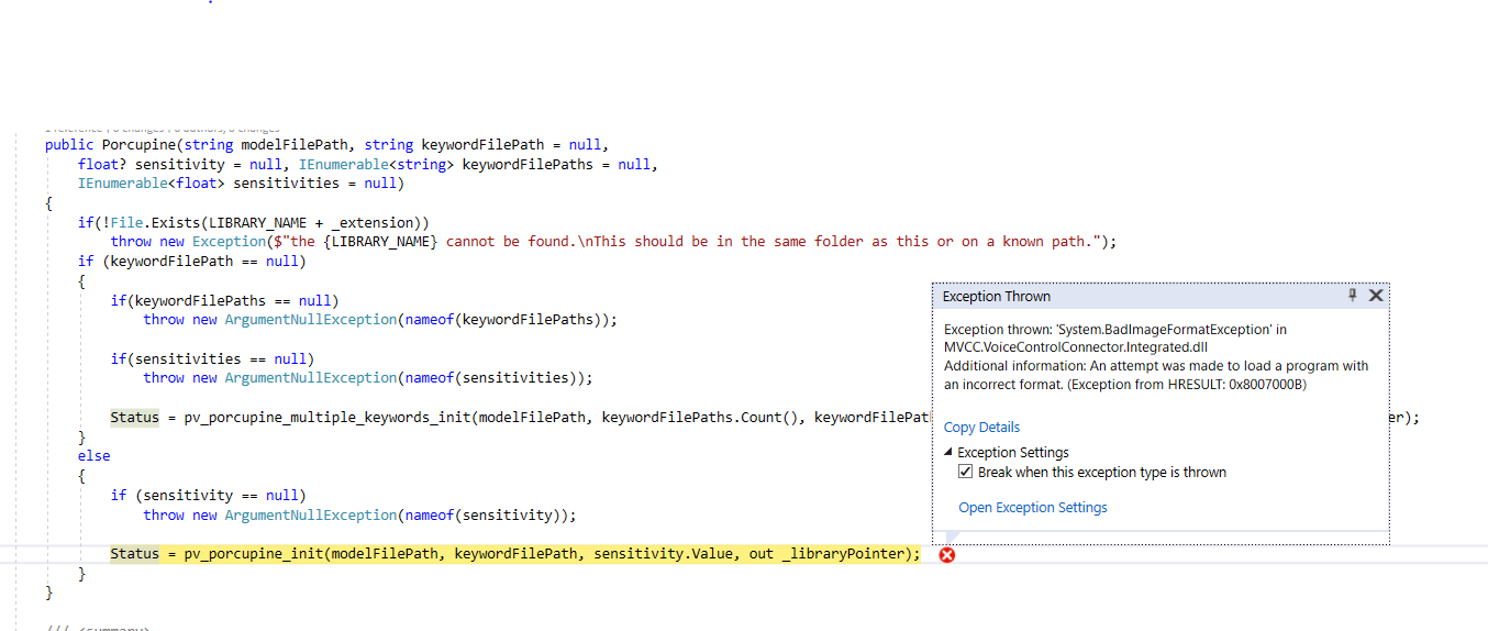 BadImageFormatException thrown when trying to run in c# · Issue #238 ...