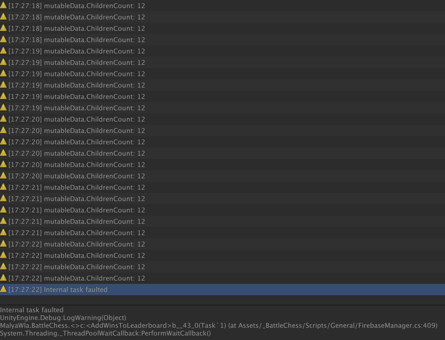 I cannot write more than 10 Scores using the Example. This was working, now it is not. · Issue ...