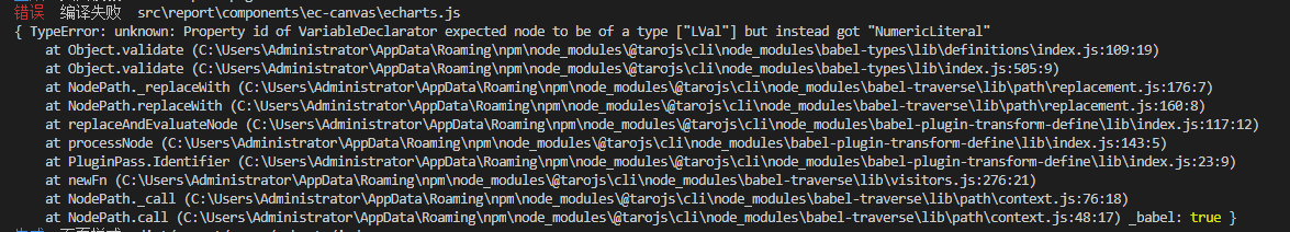 taro+ts引入echarts时提示echats.js编译失败 · Issue #12 · WsmDyj/echarts-for-taro · GitHub