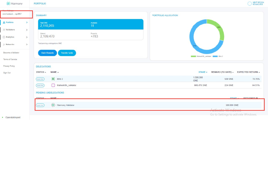 undelegation are not shown in the staking explorer · Issue #402 · harmony-one/staking-dashboard ...