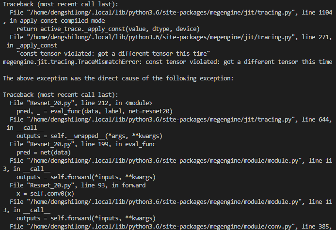 TraceMismatchError when using trace decorator · Issue #163 · MegEngine ...