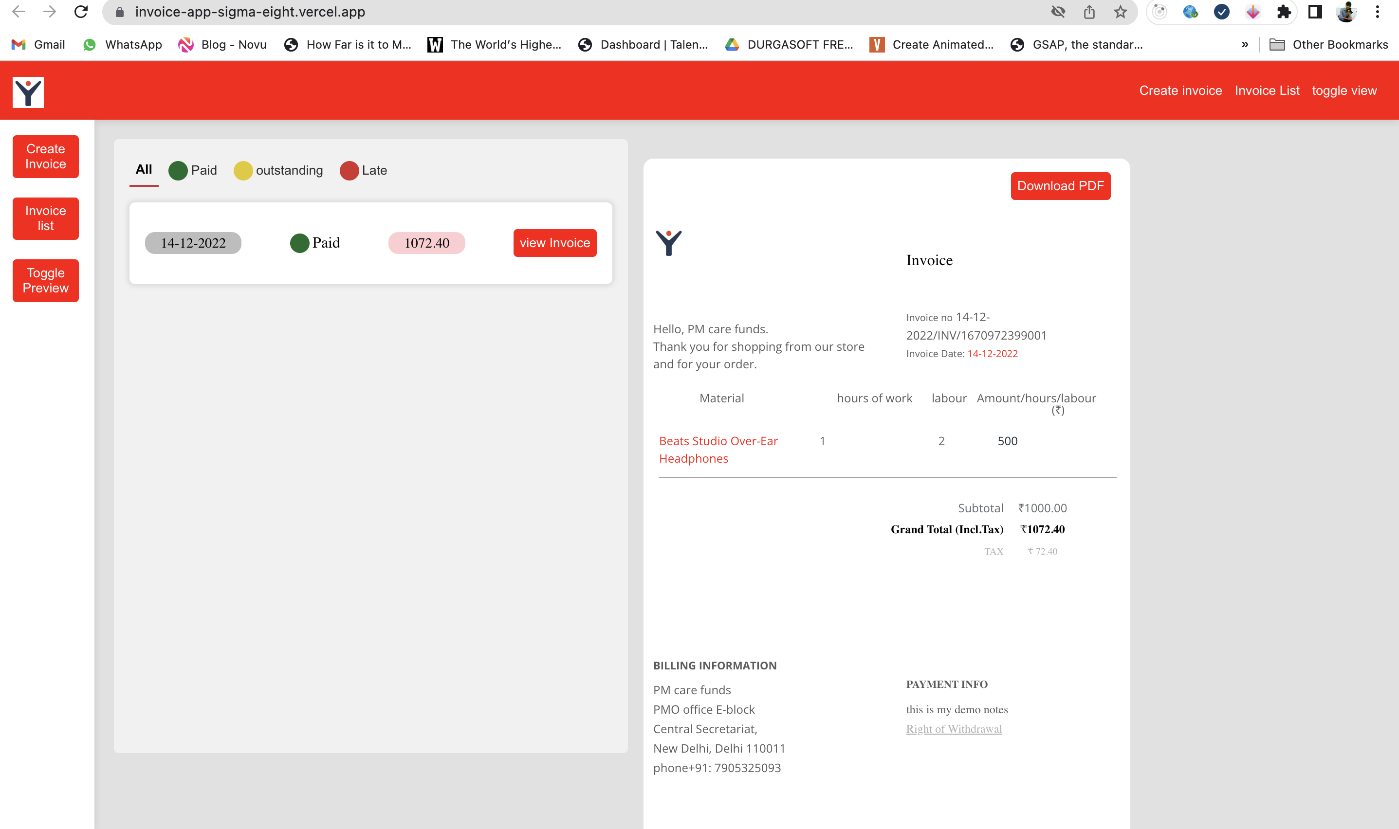 GitHub - narendram224/Invoice_app: React invoice app with email send while creating new invoice.