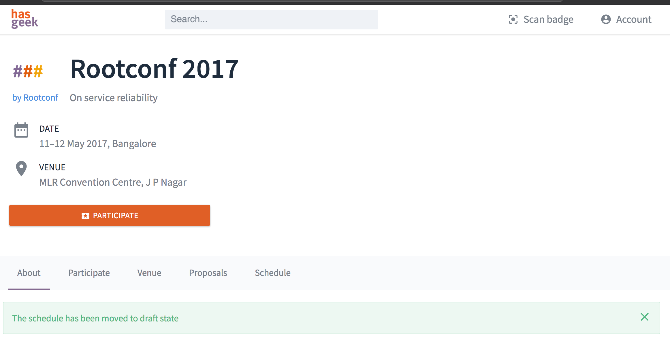 Flash message placement and color · Issue #457 · hasgeek/funnel · GitHub