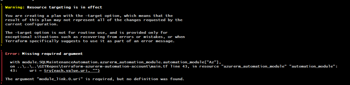 [terraform Import] Module Link Uri Missing In Automation Account Module · Issue 20055