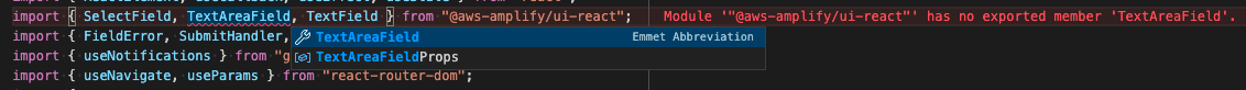 TextAreaField is not exported from @aws-amplify/ui-react · Issue #1413 · aws-amplify/amplify-ui ...