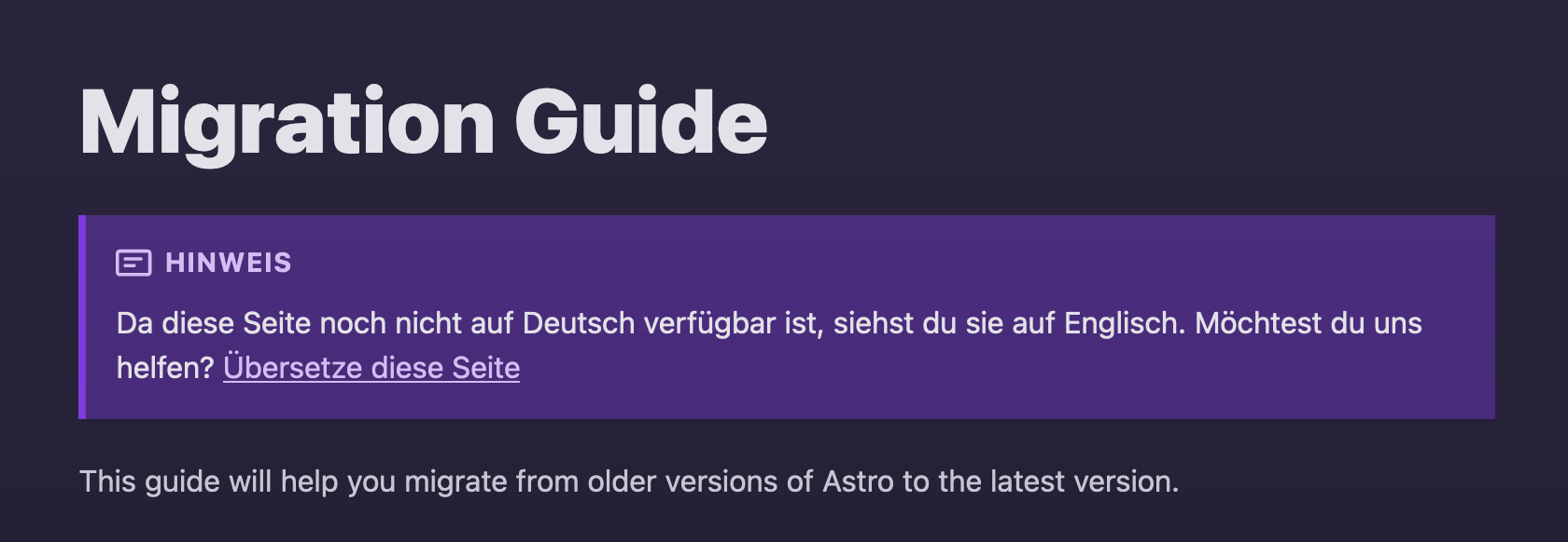 Display the "freshness"/status of a translated page · Issue #1481 · withastro/docs · GitHub