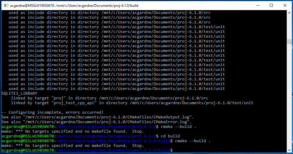 Unable to build PROJ binaries · Issue #1518 · OSGeo/PROJ · GitHub