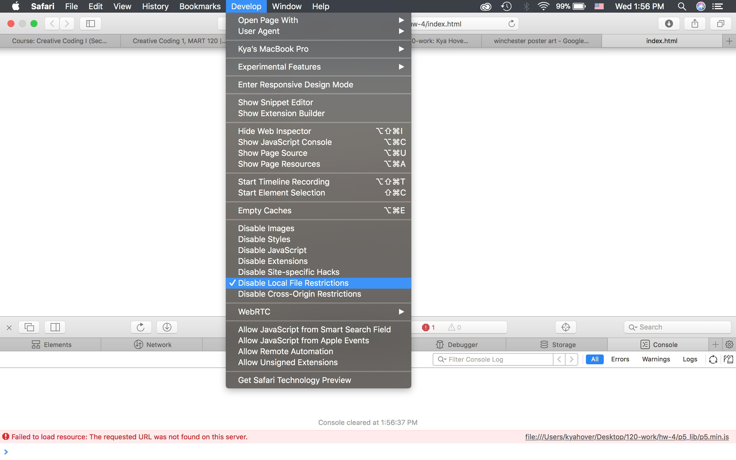 can't open my index.html in Safari · Issue #93 · Montana-Media-Arts/120 ...