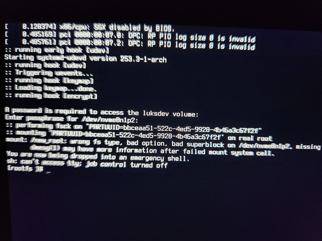 Encryption Is Broken · Issue 1735 · Archlinuxarchinstall · Github 