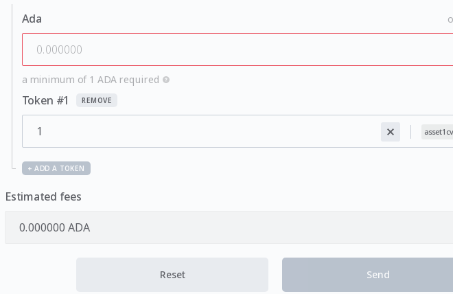 Sending Tokens Minimum Amount Of Ada Jumps Back To 1 In Ui · Issue 2565 · Input Output Hk