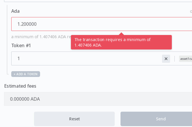 Sending Tokens Minimum Amount Of Ada Jumps Back To 1 In Ui · Issue 2565 · Input Output Hk