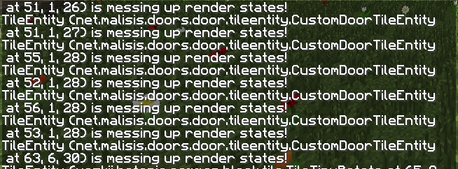 "Tile entity (entity name eg. IronChest at x,y,z) is meesing up with ...