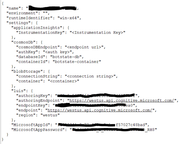 Publish to WebApp Bot with LUIS fails with error - "Failed to parse azure account information ...