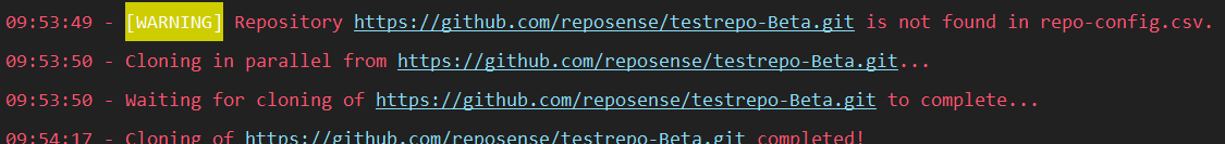 Improve logging message when repo (branch) isn't found in repo-config.csv · Issue #859 ...