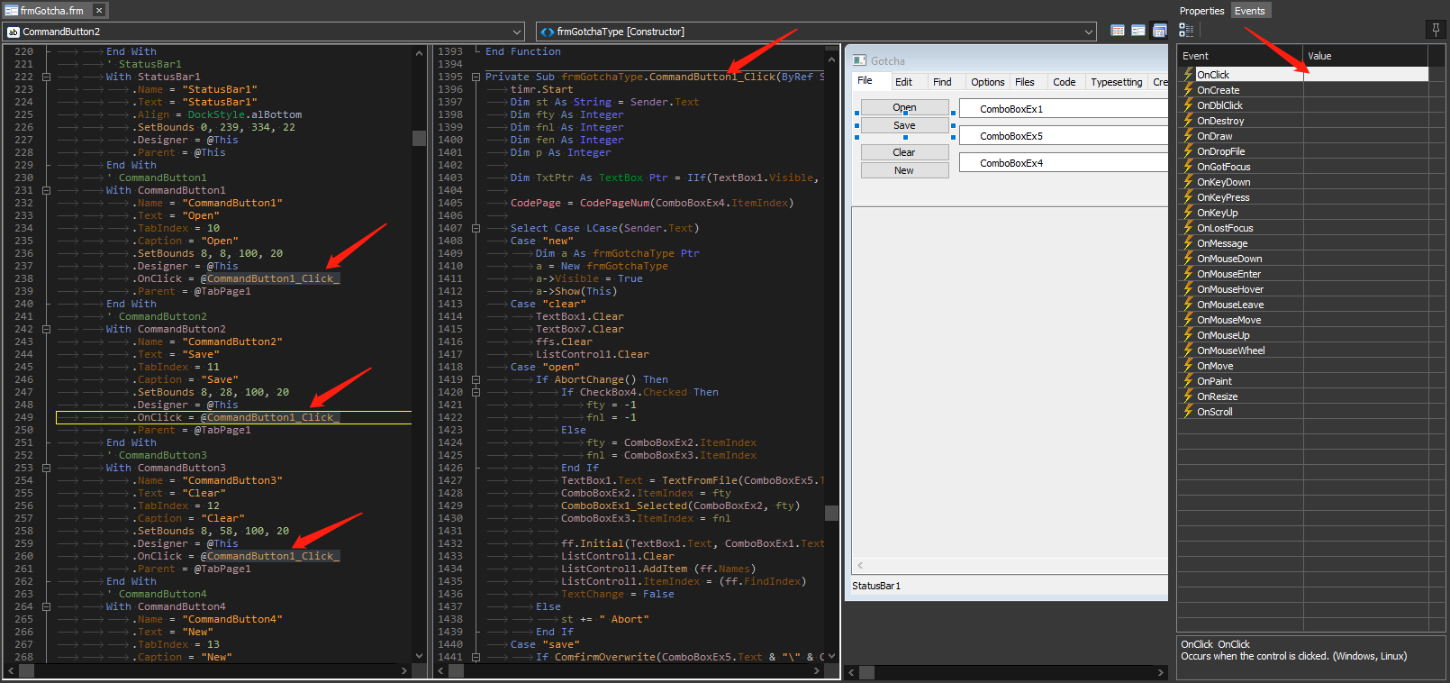 The event cannot be prompted at Event Tab · Issue #346 · XusinboyBekchanov/VisualFBEditor · GitHub