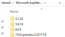 The Runtime version of “ASP.NET Core Runtime” and “.NET Windows Desktop Runtime” in .NET 7.0 ...