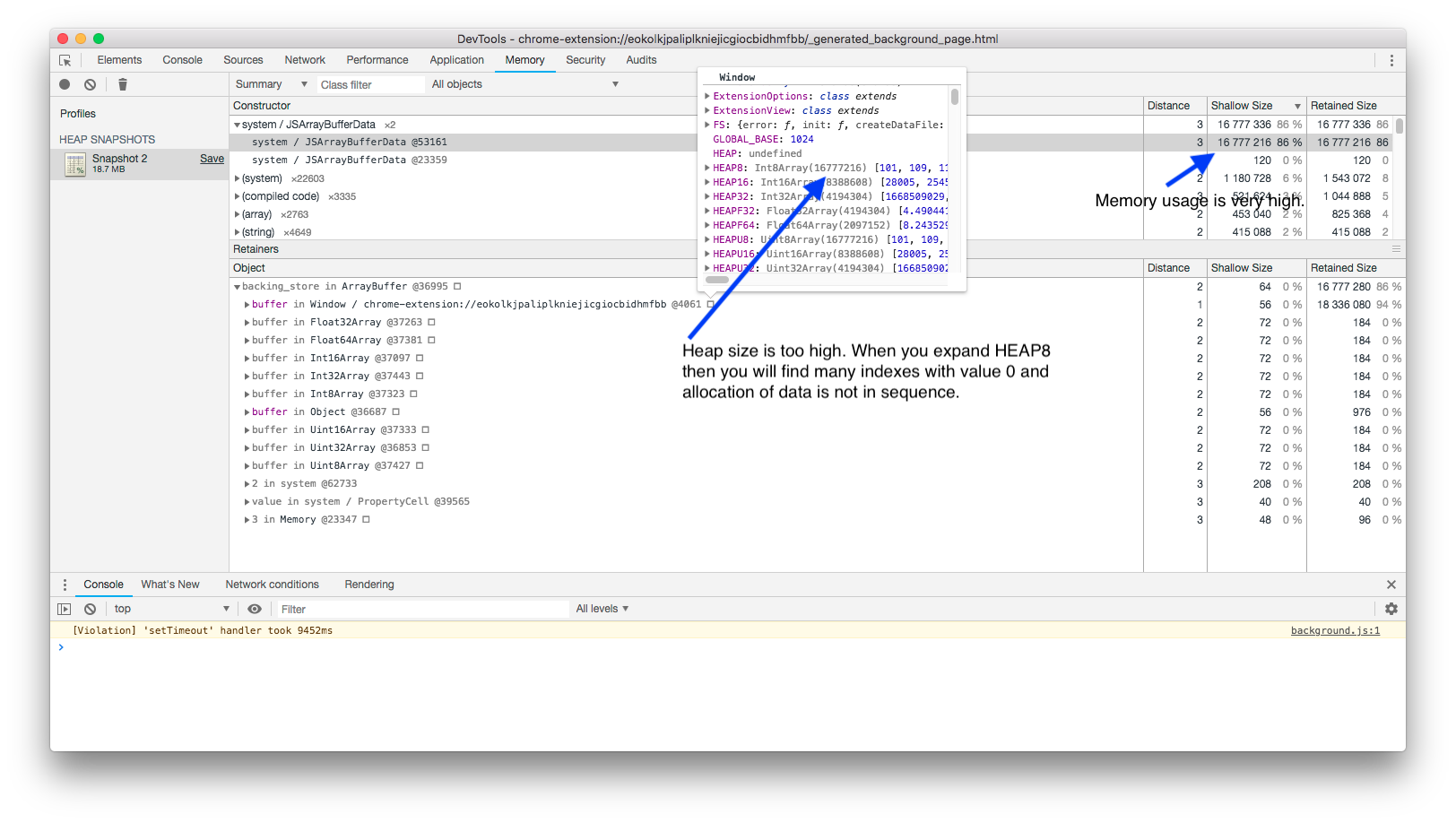 Huge memory usage in Javascript (DAWG) · Issue #7964 · emscripten-core/emscripten · GitHub