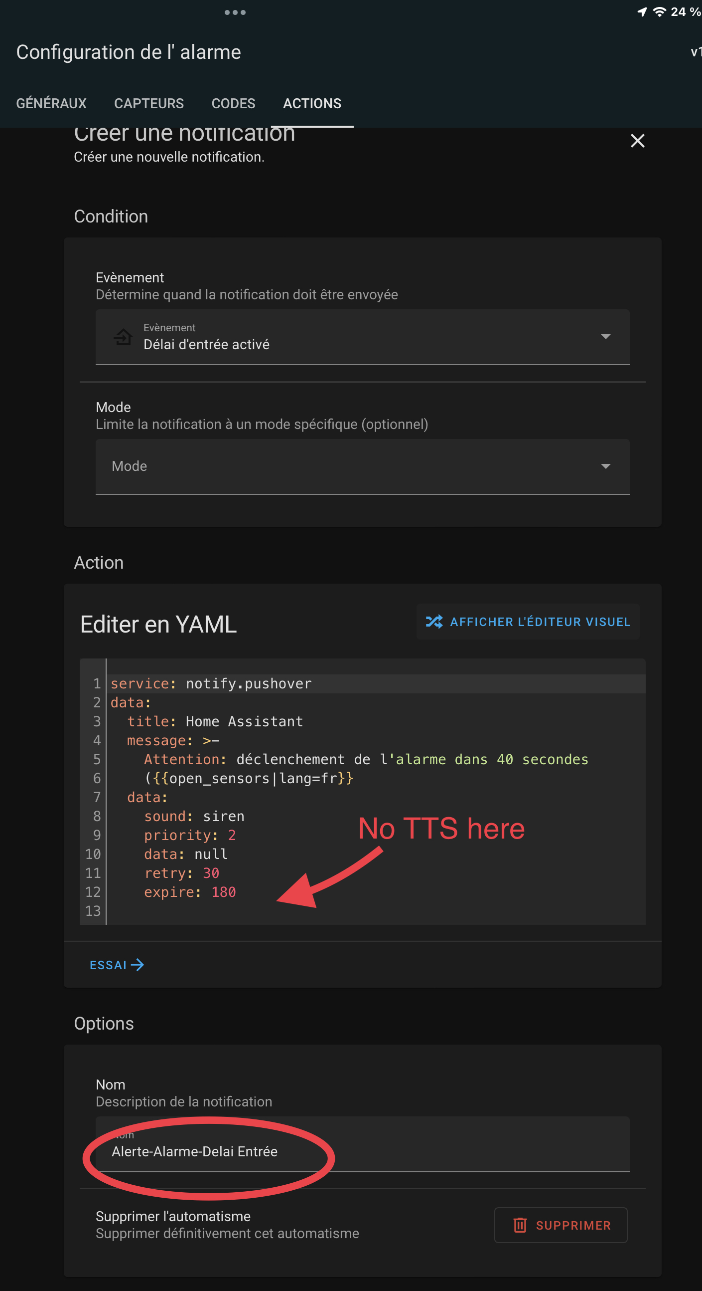 Cannot Find Working Notifications · Issue #557 · nielsfaber/alarmo · GitHub