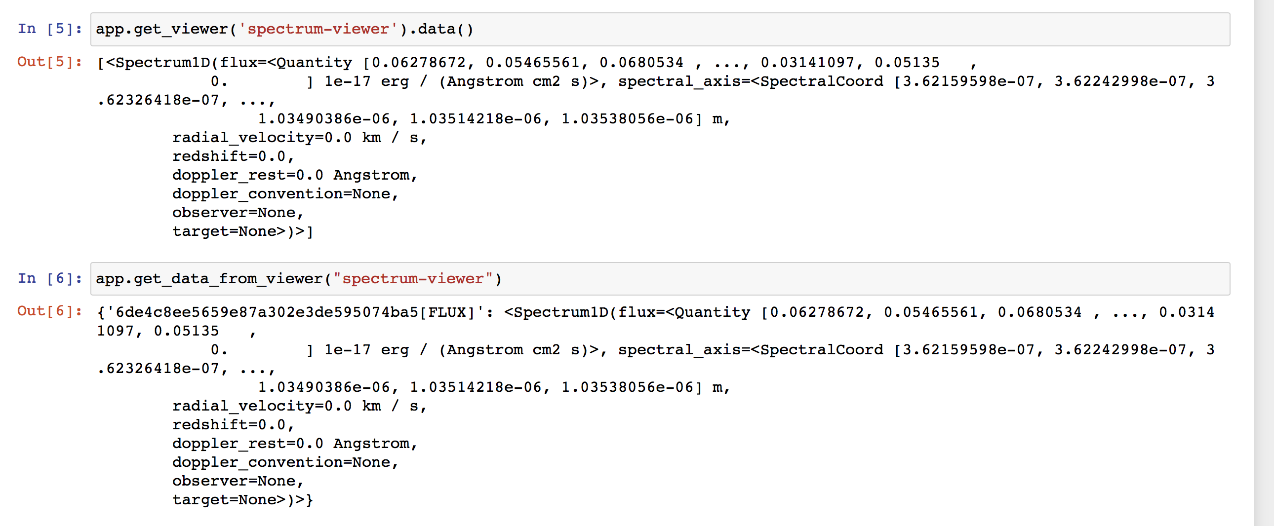 Spectrum viewer data retrieval methods return different values · Issue ...