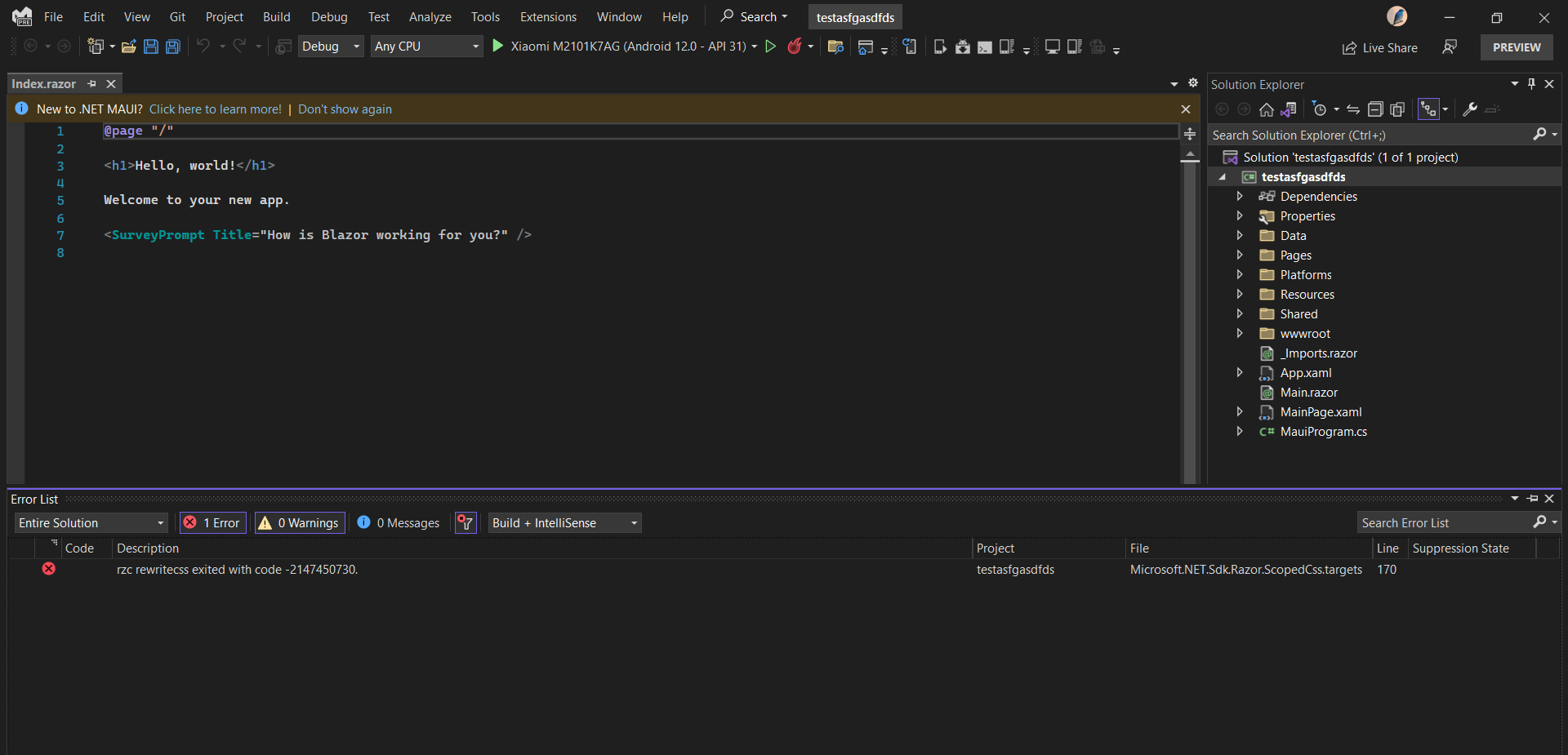 rzc rewritecss exited with code -2147450730. · Issue #7955 · dotnet ...