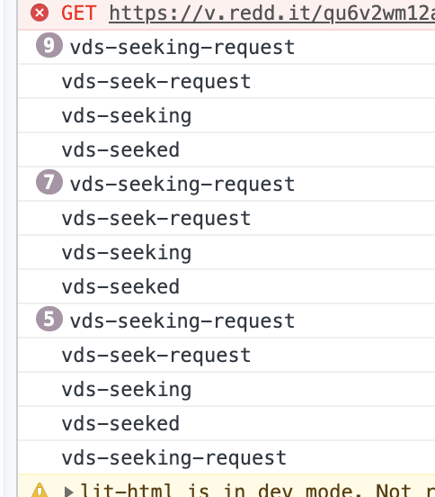 vds-seeking event is not dispatched continuously while seeking · Issue #367 · vidstack/player ...