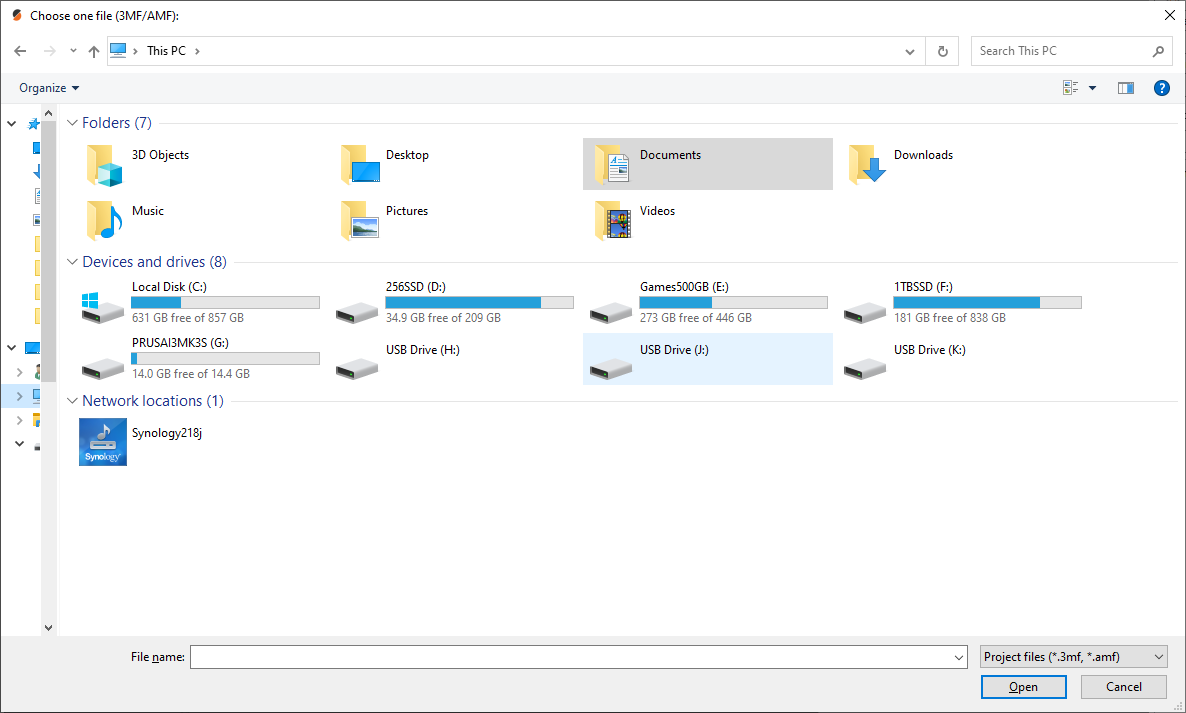 Prusa 2.30-RC2 wont open mapped network drives (cant see them in file ...