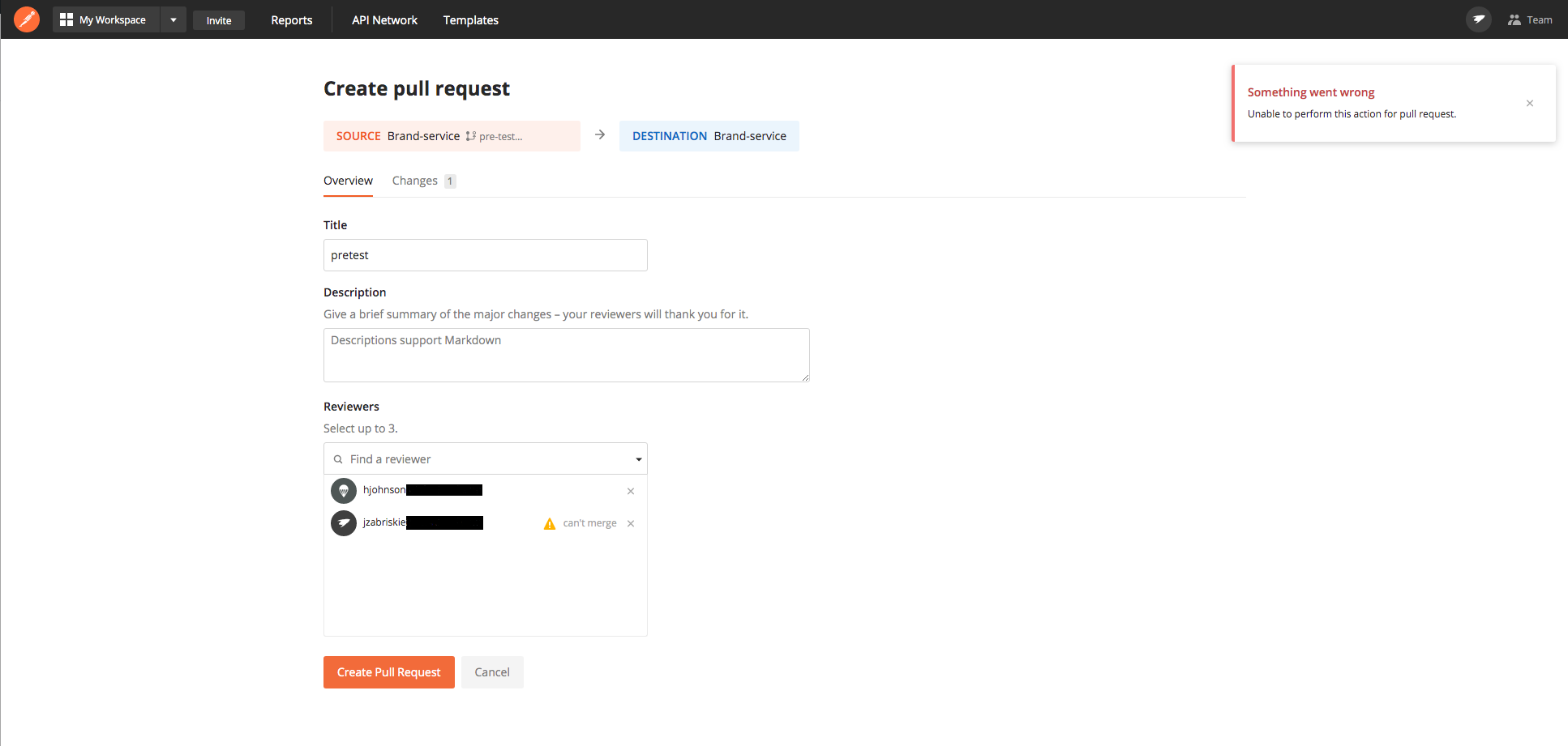 Unable to submit pull request against read only collection · Issue #8190 · postmanlabs/postman ...
