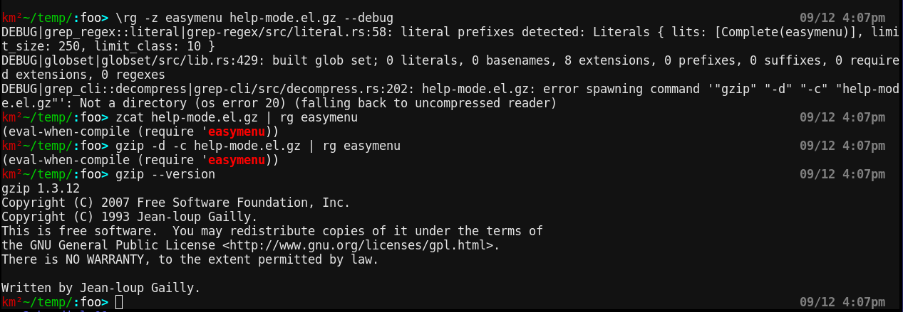 -z archive search option does not work for foo.gz files · Issue #1049 · BurntSushi/ripgrep · GitHub