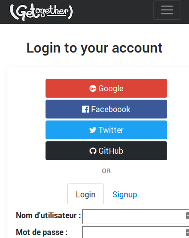 Login page overflows in small viewports · Issue #100 · GetTogetherComm/GetTogether · GitHub