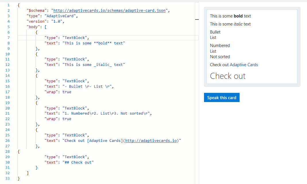 [Visualizer] Markdown lists are not rendered · Issue #1910 · microsoft/AdaptiveCards · GitHub