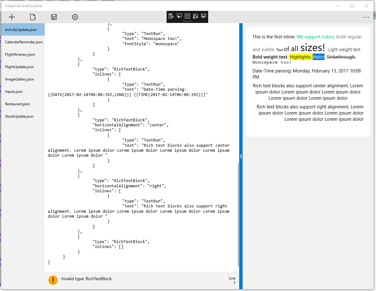 [UWP] RichTextBlock is not a valid type · Issue #2778 · microsoft/AdaptiveCards · GitHub
