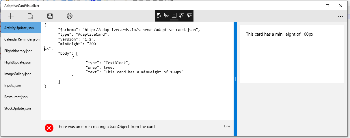 [UWP minHeight] Height of the AdaptiveCard doesnt seem to go below a certain minimum(100px ...