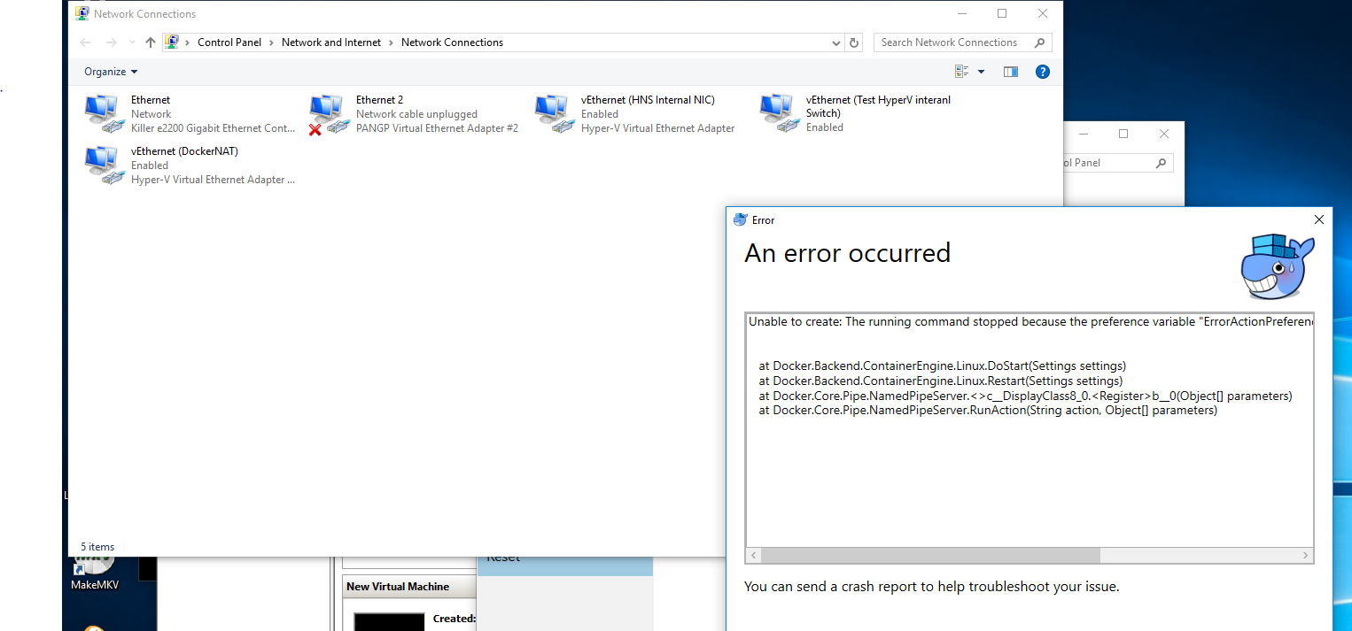 Unable to create: The running command stopped because the preference variable ...