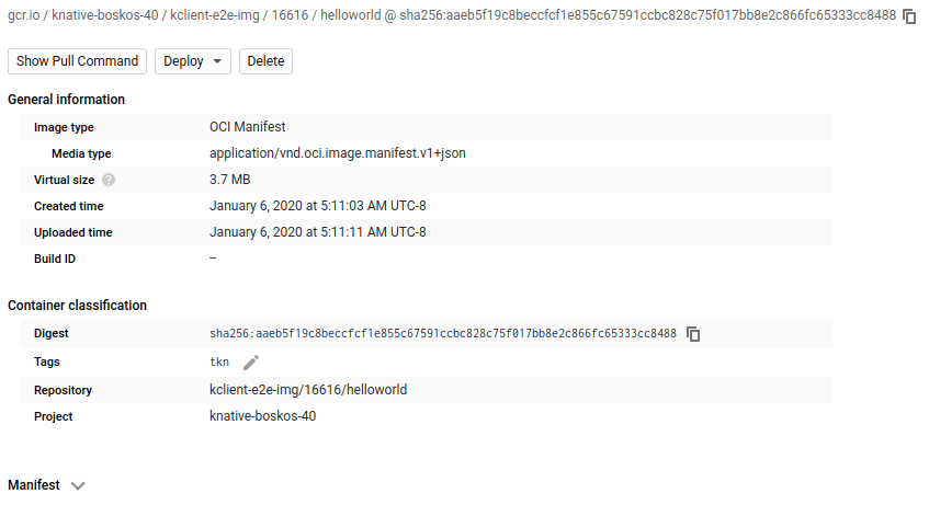 [e2e-tekton] Failed to pull image from gcr registry while creating ...